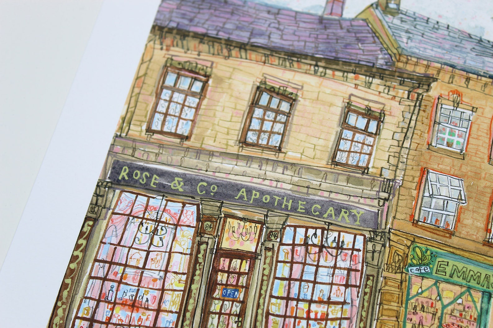 HAWORTH ART PRINT, Watercolor Painting, Bronte Country, Wuthering ...