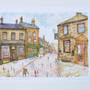 HAWORTH ART PRINT, Watercolor Painting, Bronte Country, Wuthering ...