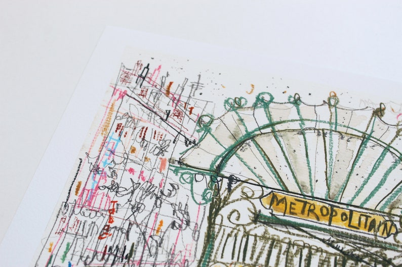 PARIS METRO ART Metropolitain Print, City Painting, Paris Subway Sign ...
