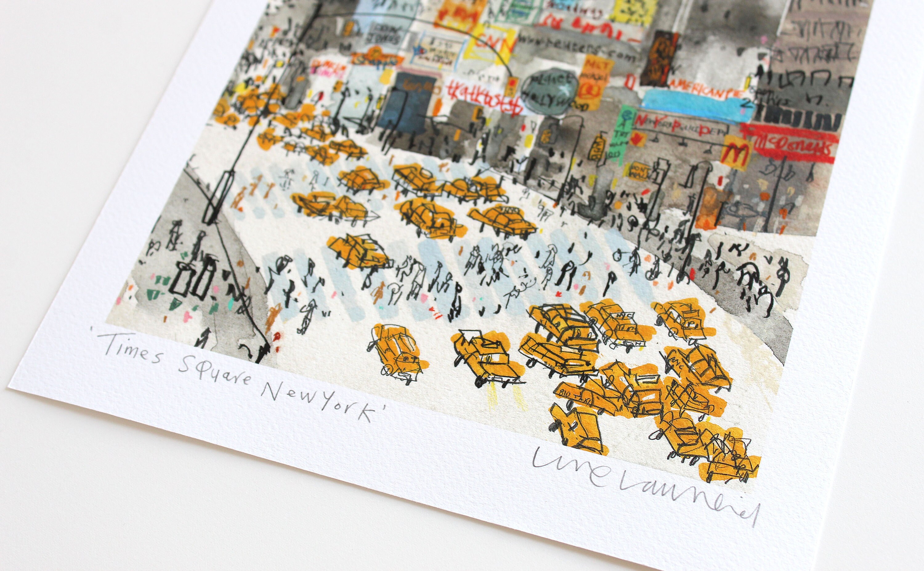 TIMES SQUARE NYC, New York Art Print, Signed Giclee Print, Watercolor ...