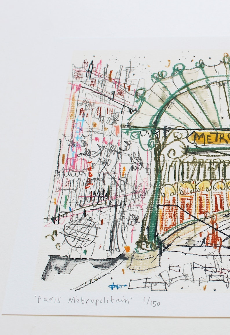 PARIS METRO ART Metropolitain Print, City Painting, Paris Subway Sign ...