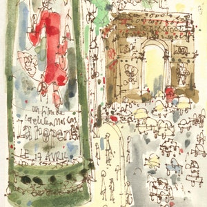 Champs Elysees Paris, French Wall Decor, Parisian Picture, Watercolor ...