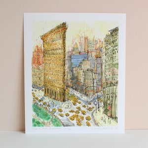 FLATIRON BUILDING Print New York Art, Manhattan NYC, New York City Taxi ...