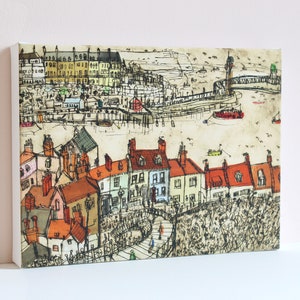 WHITBY CANVAS ART, Stretched Box Canvas, Yorkshire Picture, Coast ...