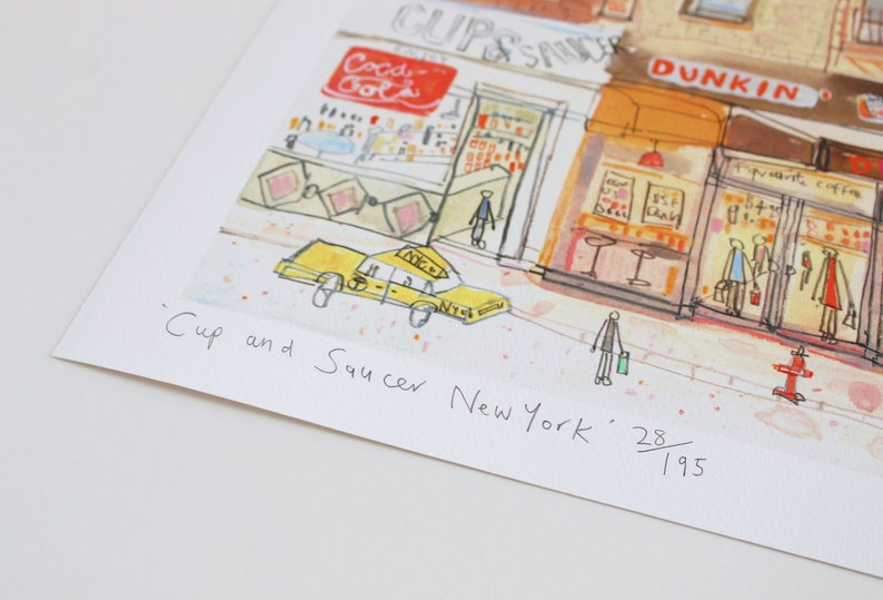 NEW YORK PRINT Dunkin Donuts Sketch Shop Front Painting Nyc | Etsy