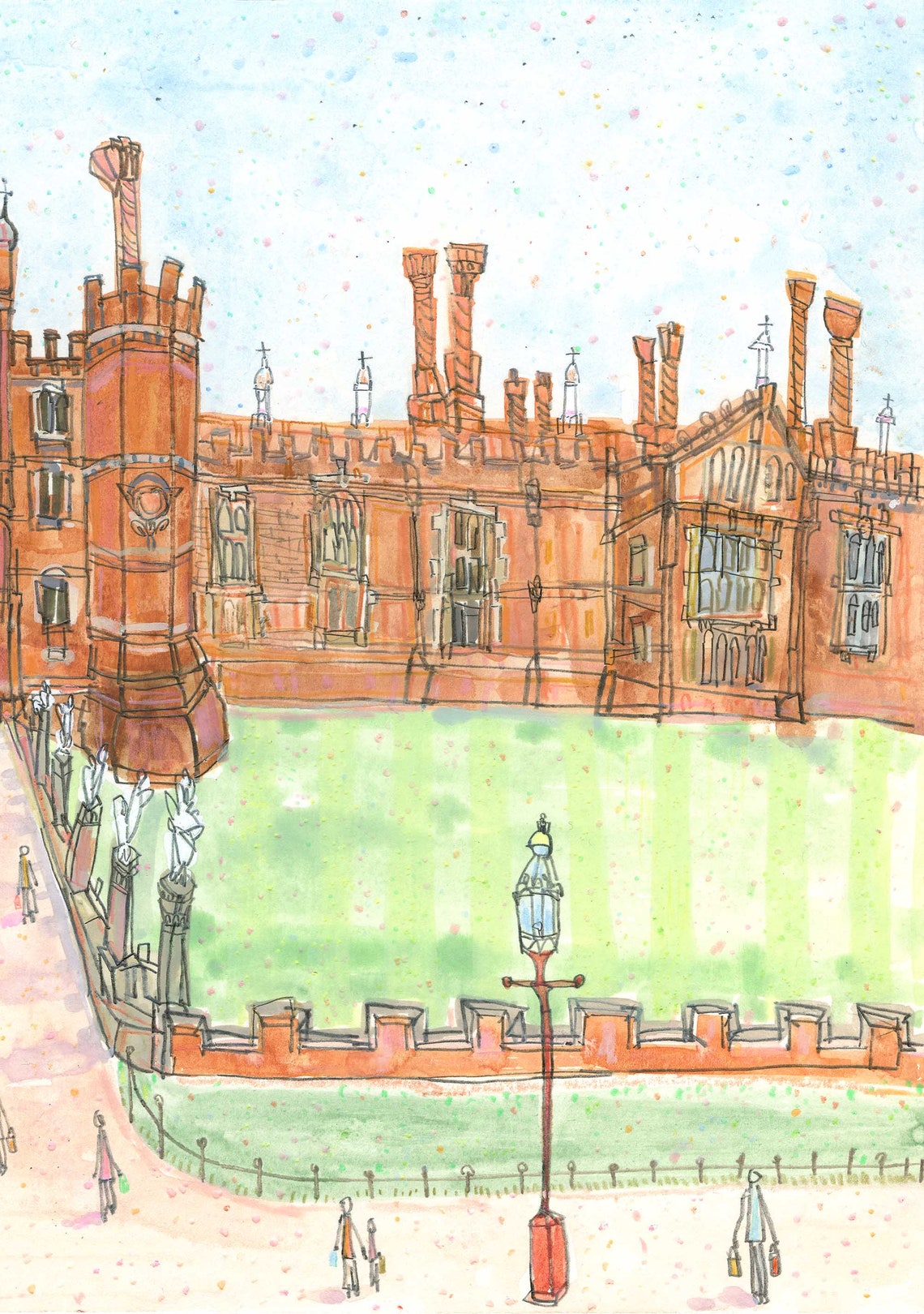 HAMPTON COURT PALACE Art Print Royal Architecture Historic - Etsy