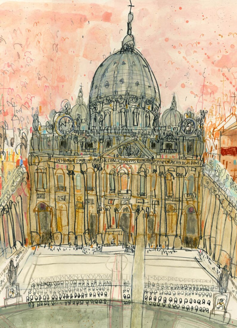 ST PETERS SQUARE Rome Art Print Signed Limited Edition | Etsy