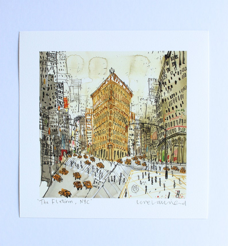 FLATIRON BUILDING Print, New York Art, NYC Watercolor Painting, New ...