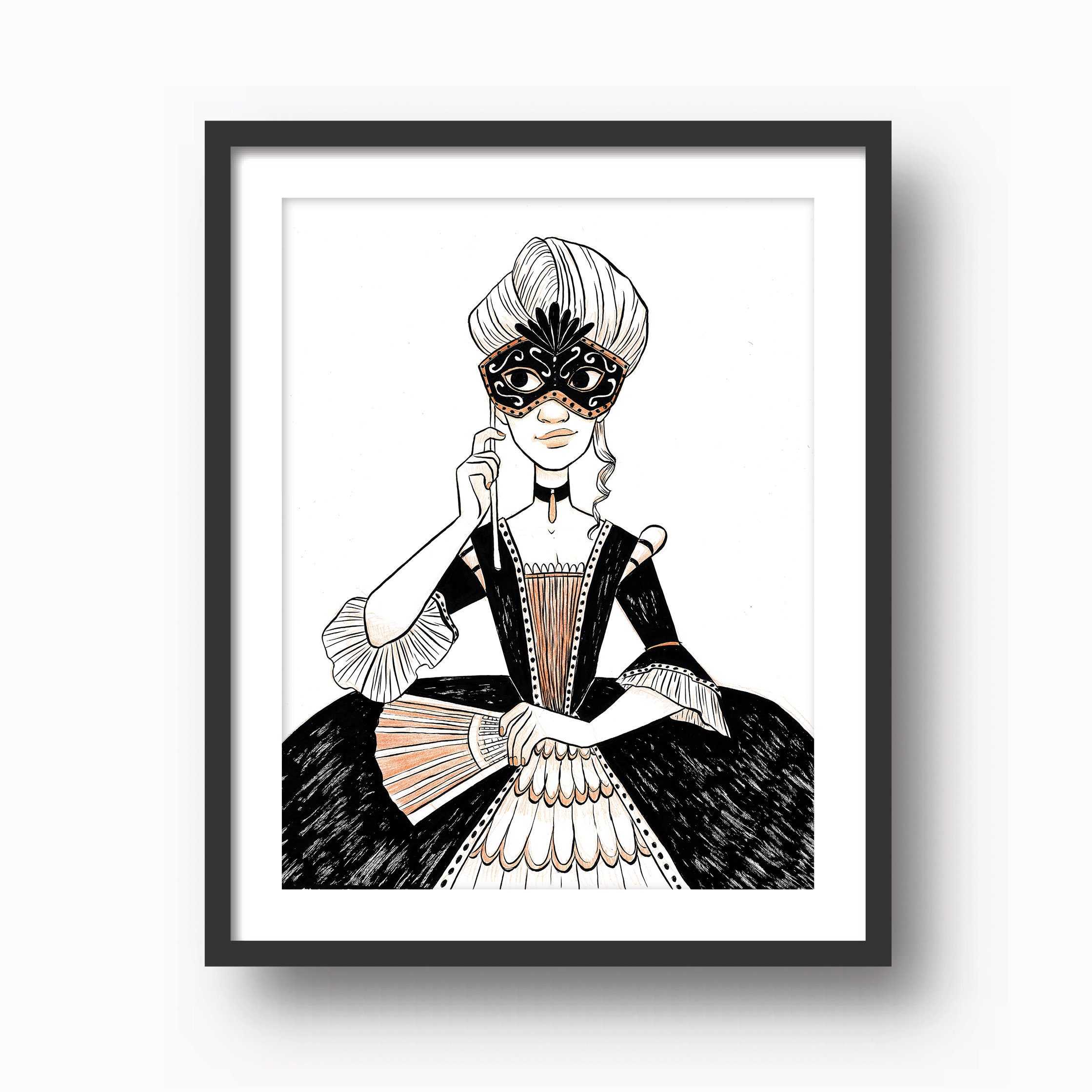 Masquerade Ball Drawing