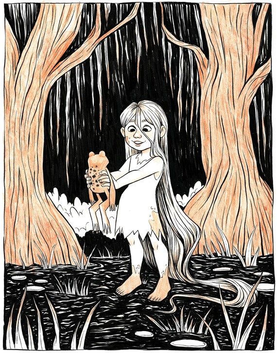 Slippery Original Ink Drawing 8.5x11 | Etsy