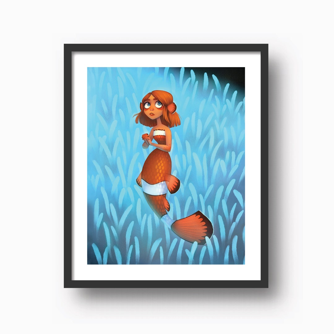 Clownfish Mermaid • Print - Etsy
