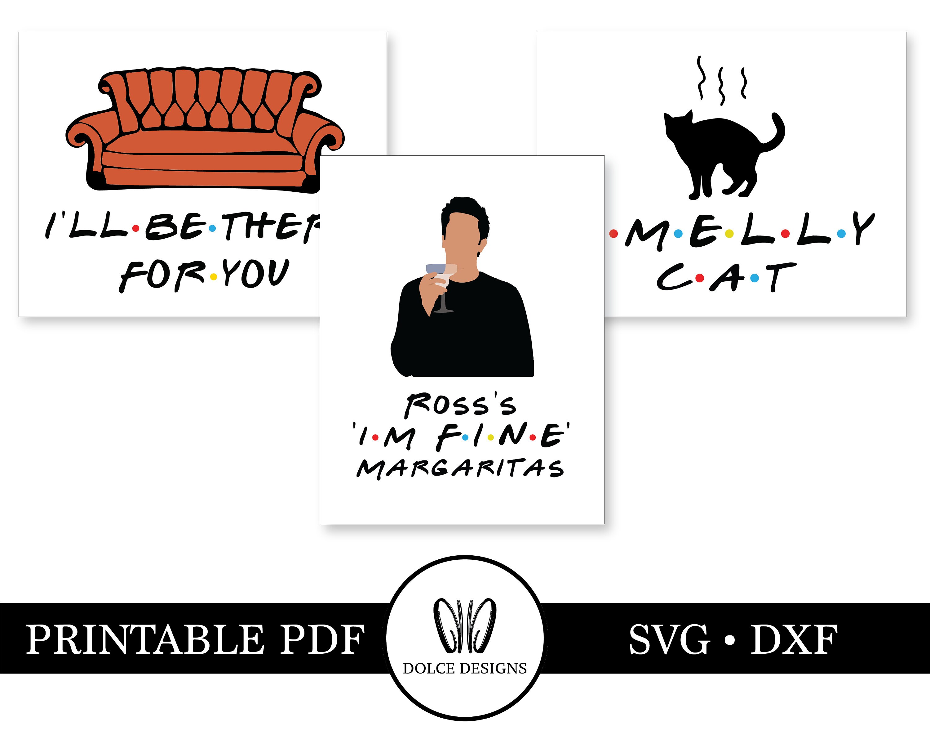 FRIENDS Frame Printable Signs / Cut Files / Vector / Svg, Dxf, Pdf, Jpg ...