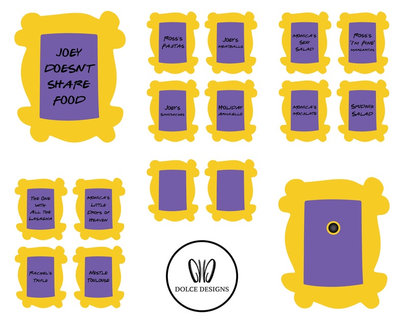 FRIENDS Frame Printable/ Food Signs / Cut Files / Vector / Svg, Dxf ...