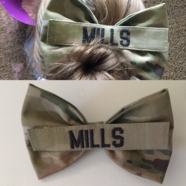 Army Hair Bow - Etsy