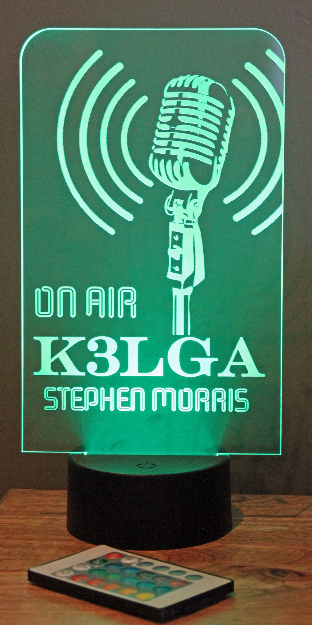 Letrero iluminado con borde HAM RADIO (MIC) personalizado - Etsy México