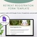 Retreat Registration Form Template | Editable Google Form ...