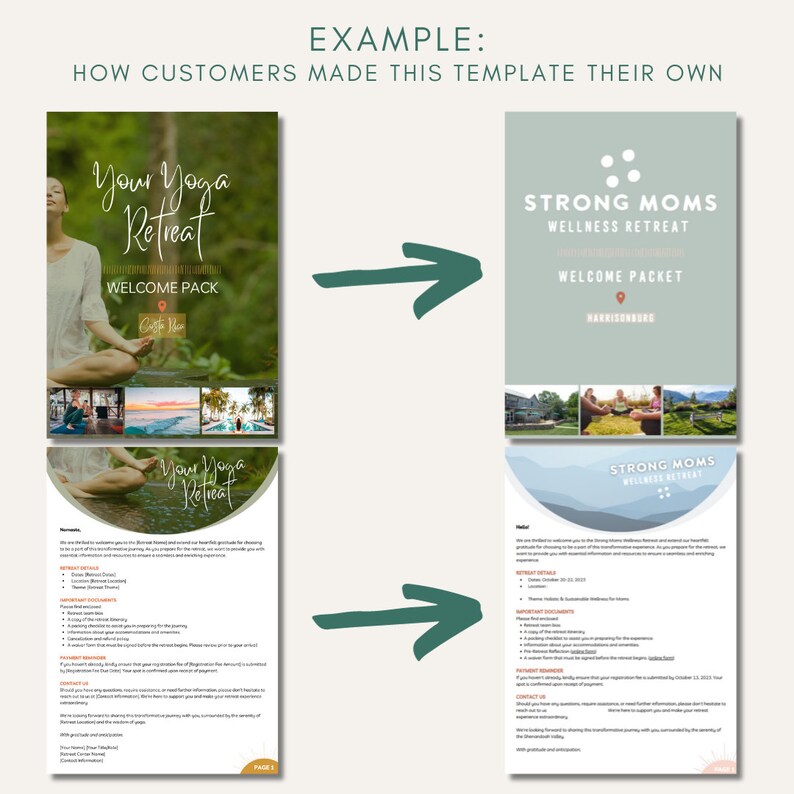 Yoga Retreat Welcome Pack Template | Printable & Digital | Canva ...