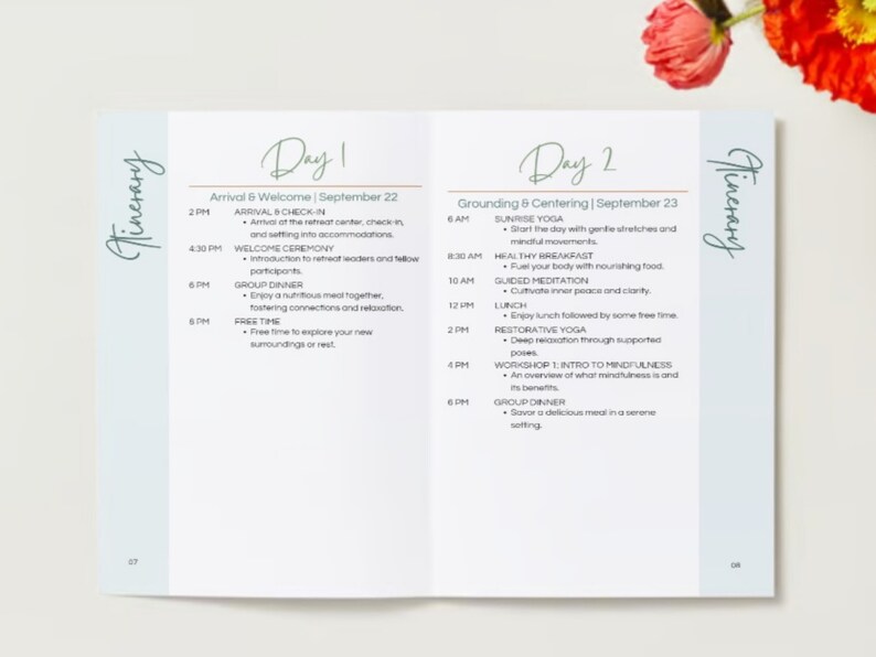 Retreat Welcome Booklet Template | Printable & Digital | Canva Editable ...