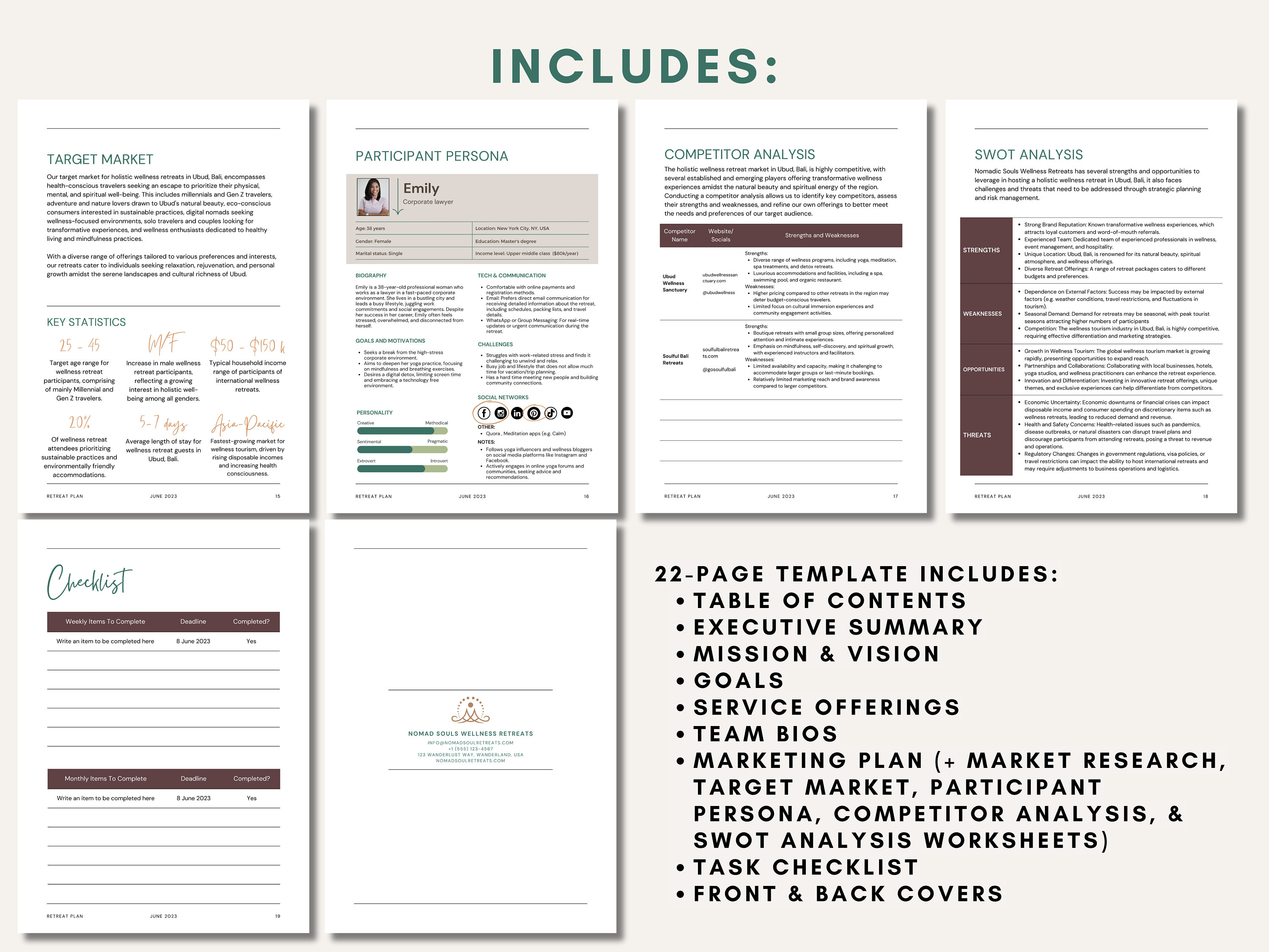 Retreat Plan Template Printable & Digital Canva Editable Retreat ...