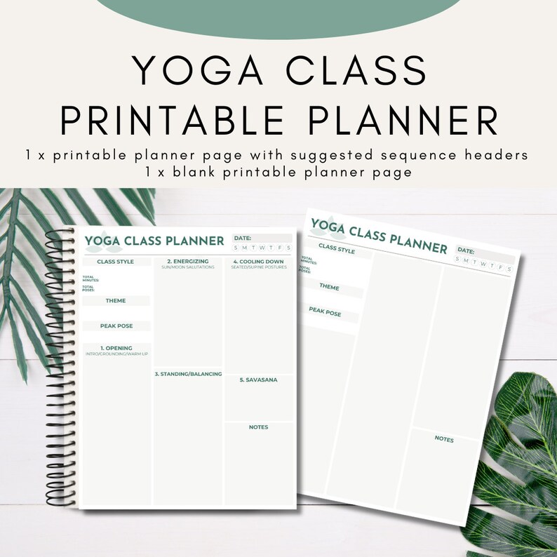 Yoga Class Printable Planner Fillable Form PDF Yoga - Etsy