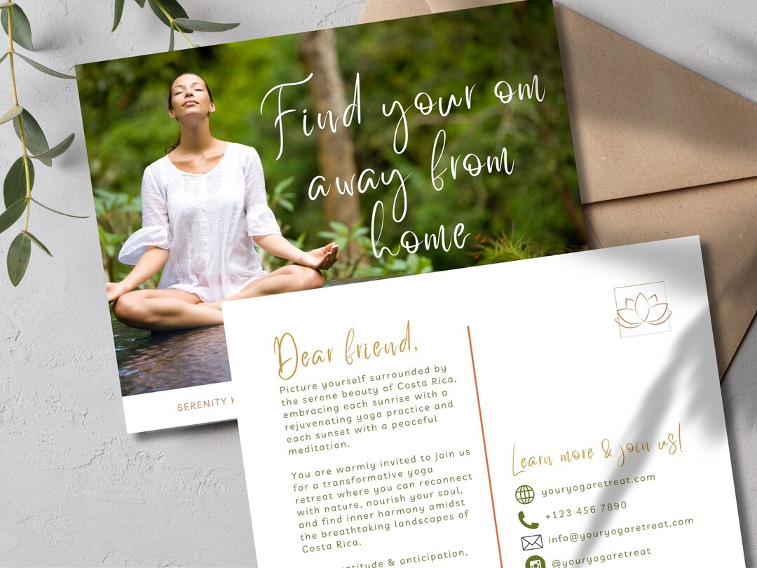 Yoga Retreat Invitation Template Meditation Wellness Retreat ...