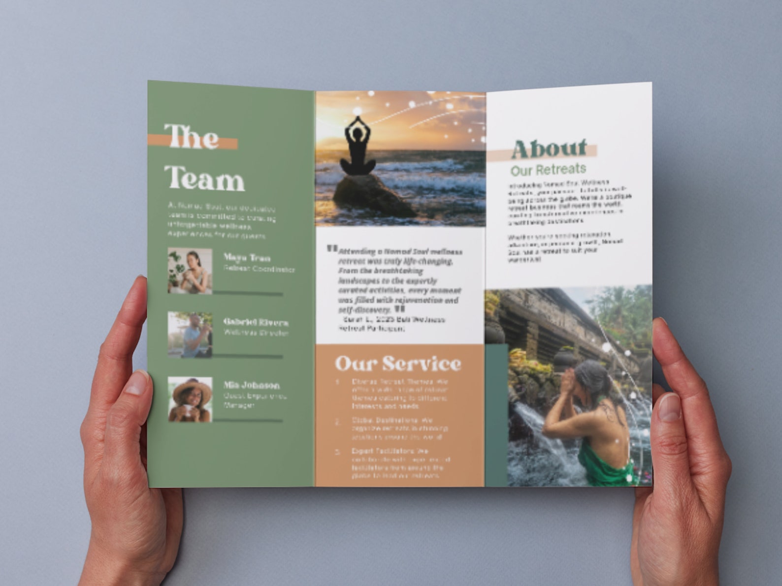 Retreat Trifold Brochure Template Meditation Wellness Retreat ...