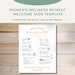 Women's Wellness Retreat Welcome Sign Template Guest Arrival Poster ...