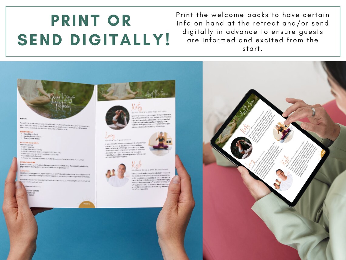 Yoga Retreat Welcome Pack Template | Printable & Digital | Canva ...