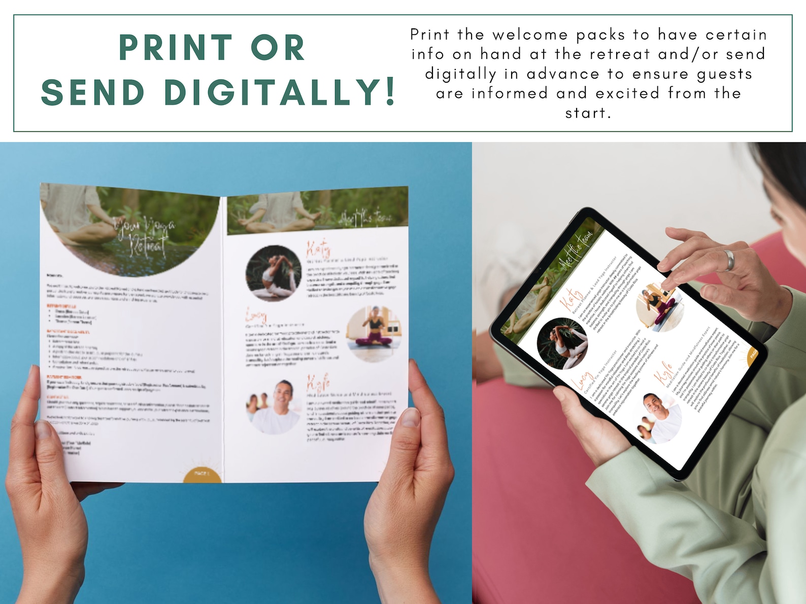 Yoga Retreat Welcome Pack Template Printable & Digital Canva Editable ...