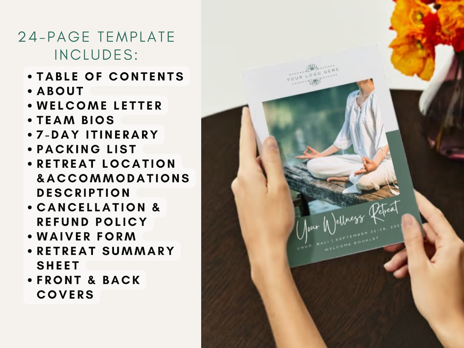Retreat Welcome Booklet Template | Printable & Digital | Canva Editable ...