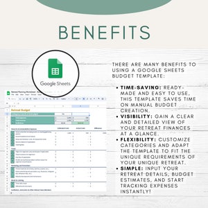 Retreat Planning Budget Template Editable Google Sheets Customizable ...
