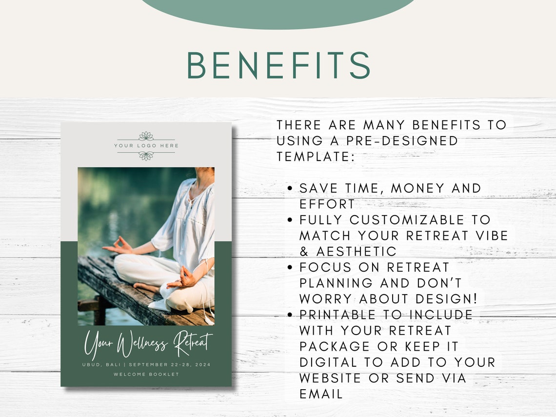 Retreat Welcome Booklet Template | Printable & Digital | Canva Editable ...