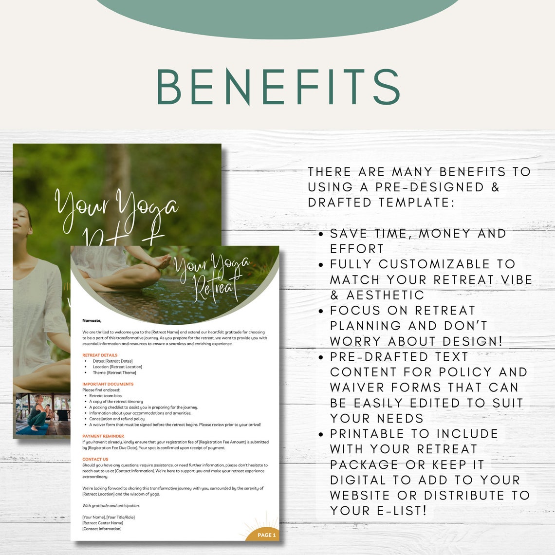 Yoga Retreat Welcome Pack Template Printable & Digital Canva Editable ...