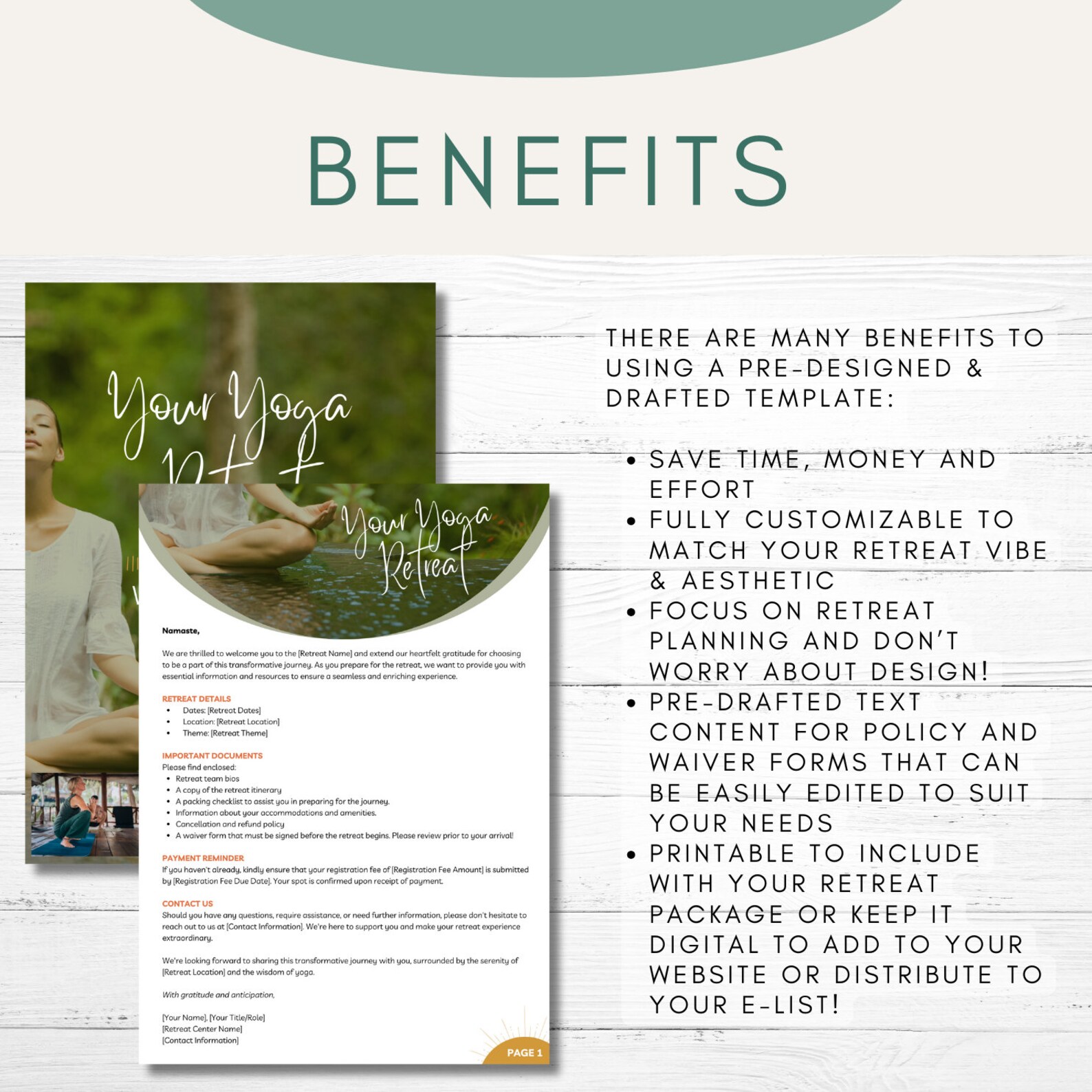 Yoga Retreat Welcome Pack Template Printable & Digital Canva Editable ...