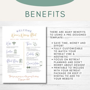 Women's Wellness Retreat Welcome Sign Template Guest Arrival Poster ...