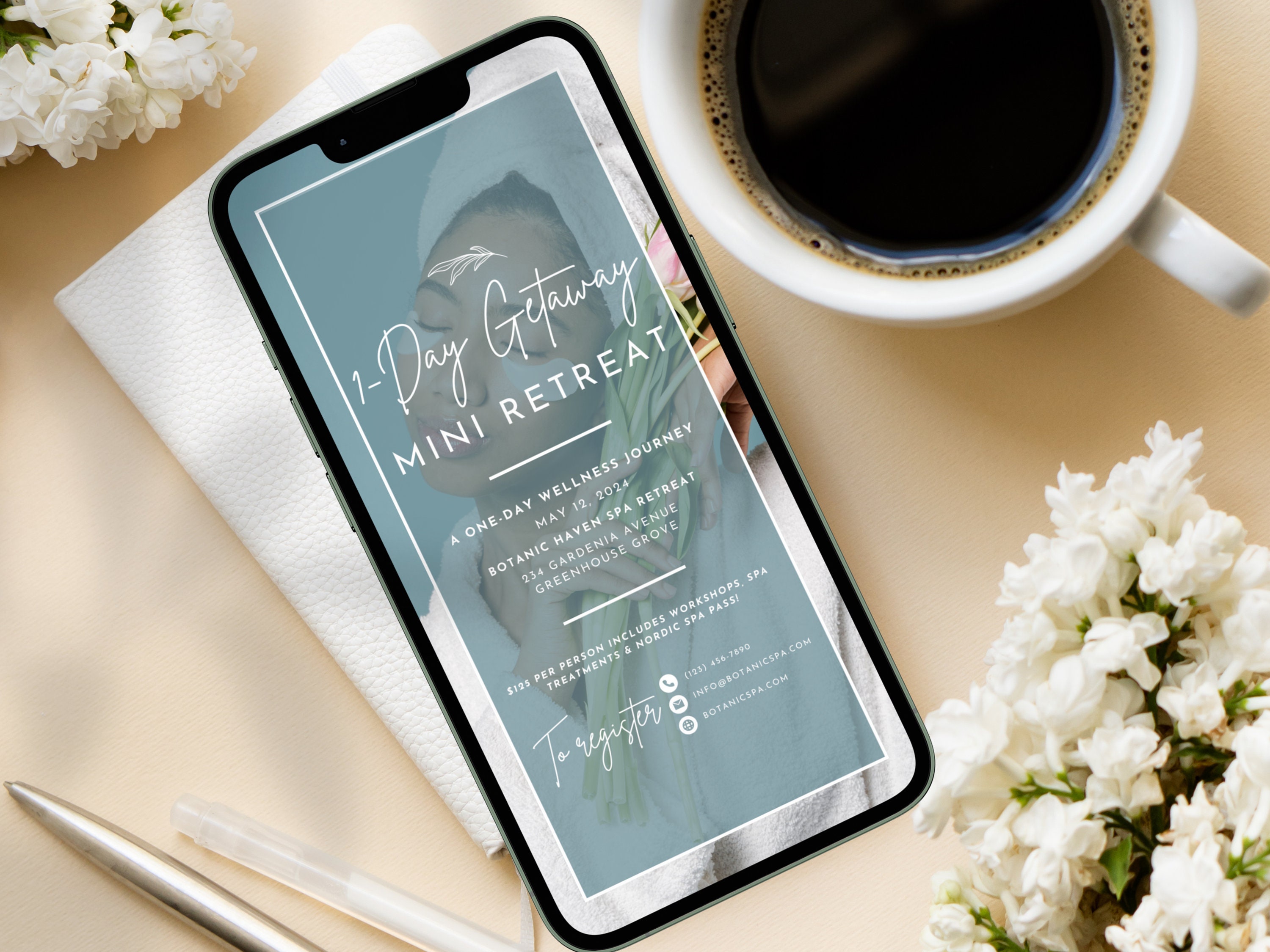 Mini Retreat Flyer Itinerary Template One Day Retreat Women's Wellness ...