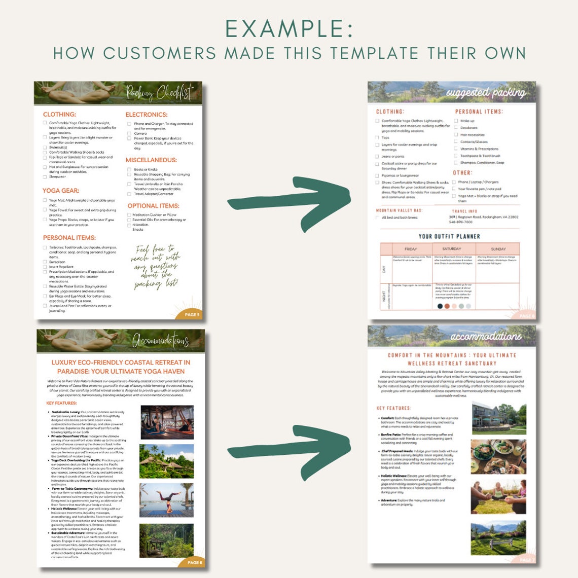 Yoga Retreat Welcome Pack Template Printable & Digital Canva Editable ...