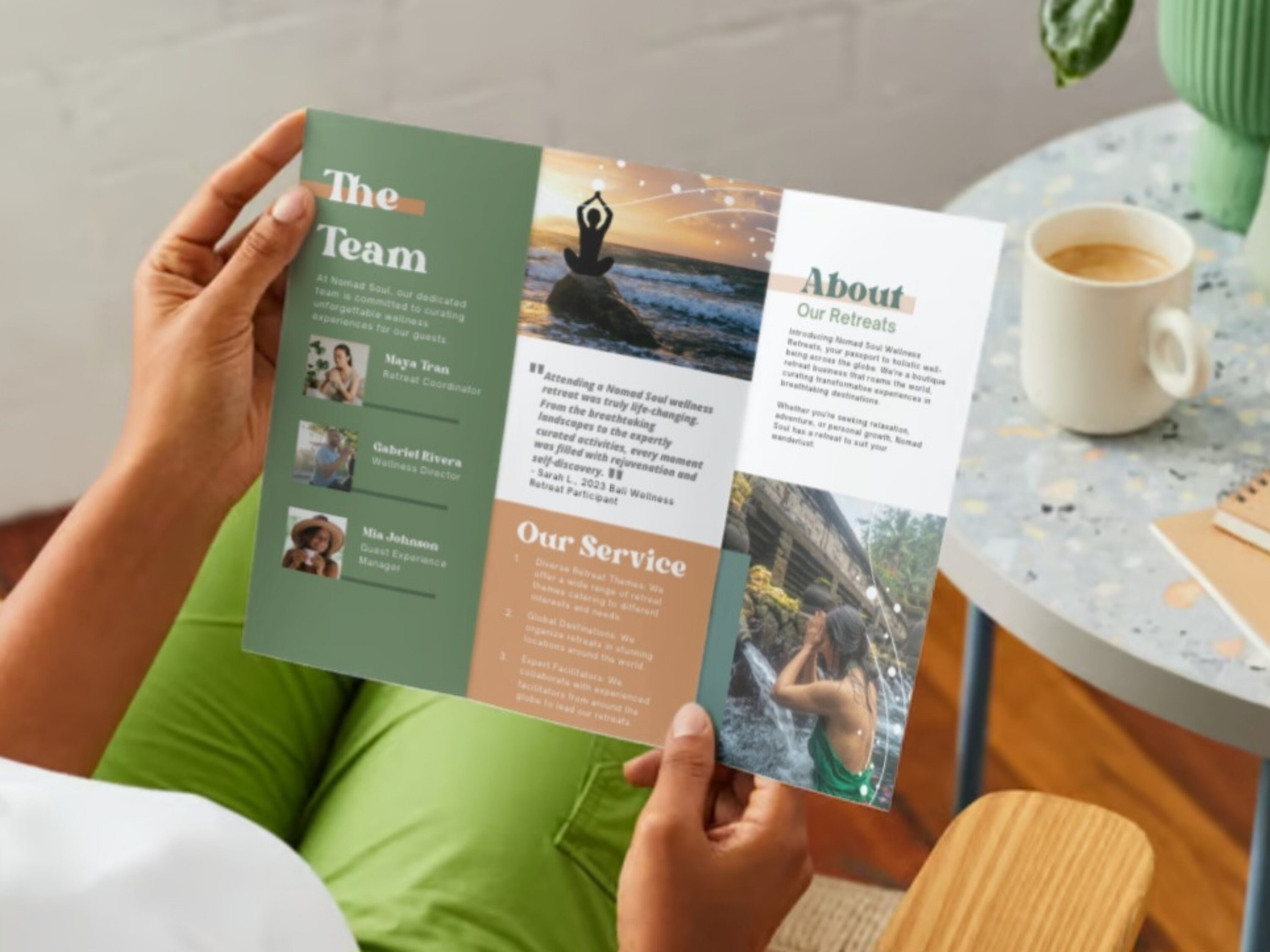 Retreat Trifold Brochure Template Meditation Wellness Retreat ...