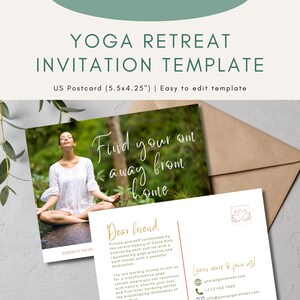 Yoga Retreat Invitation Template | Meditation Wellness Retreat ...