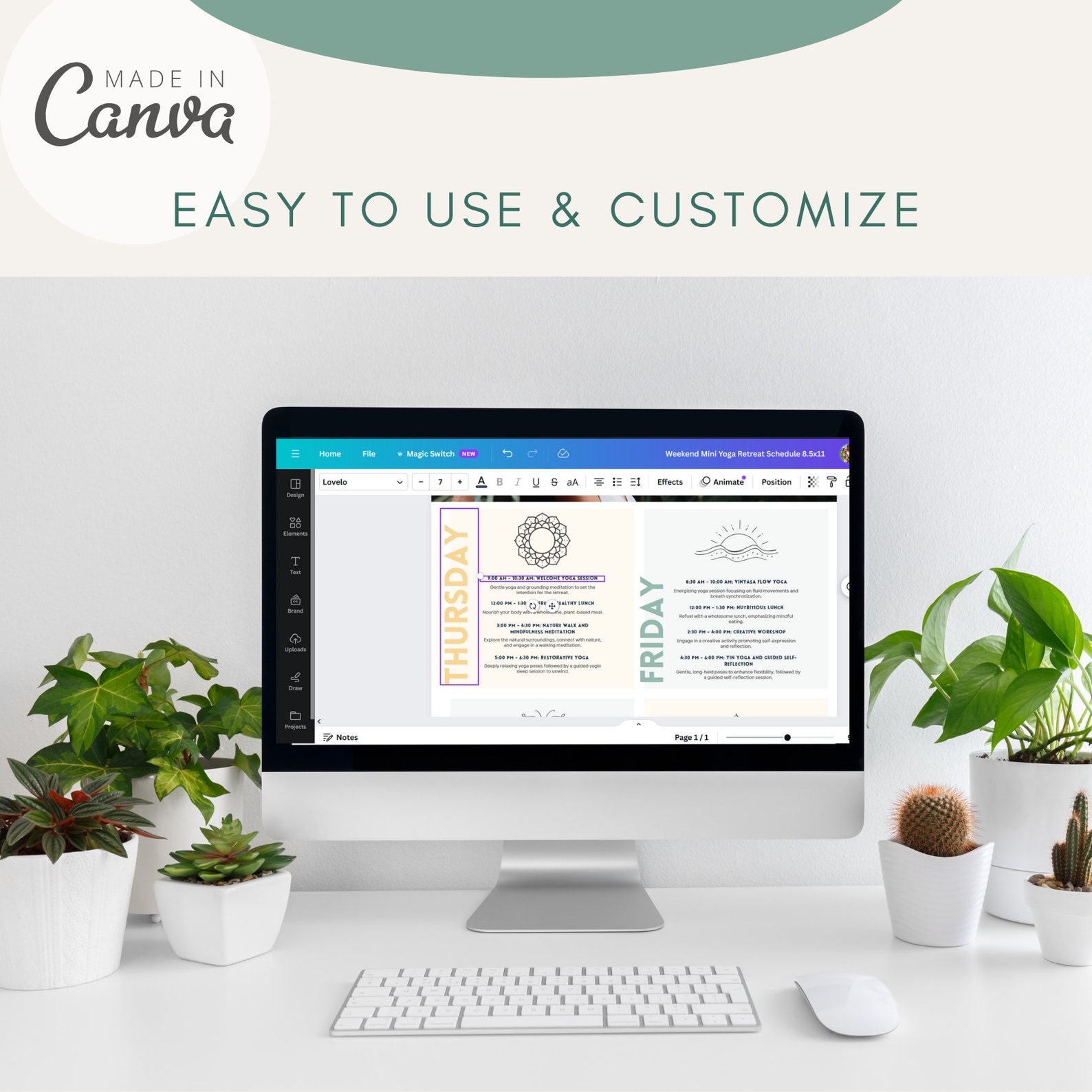 Weekend Retreat Itinerary Template Weekend Wellness Retreat Editable ...