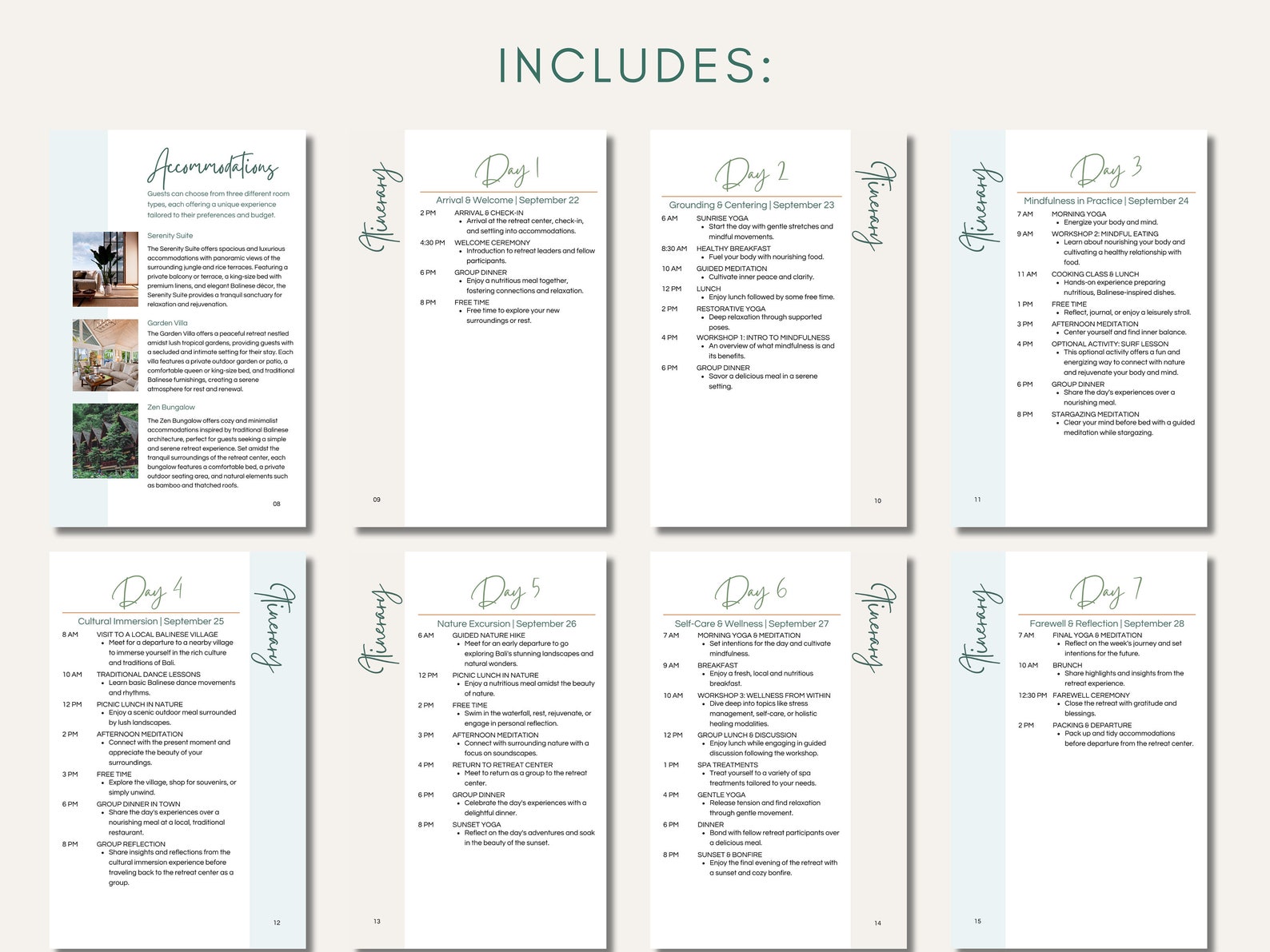 Retreat Welcome Booklet Template | Printable & Digital | Canva Editable ...