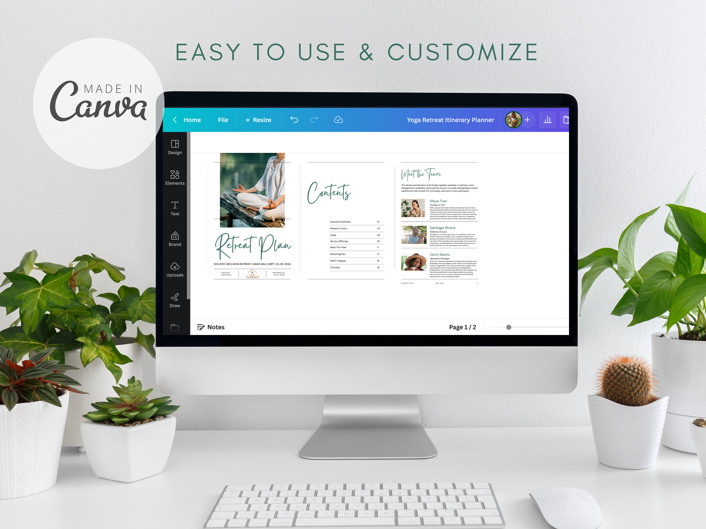 Retreat Plan Template Printable & Digital Canva Editable Retreat ...