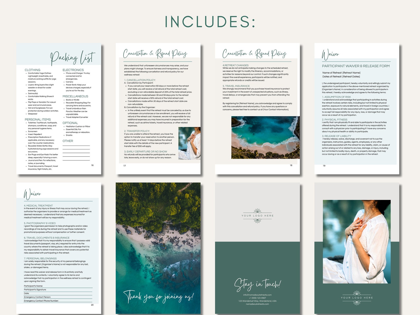 Retreat Welcome Booklet Template | Printable & Digital | Canva Editable ...