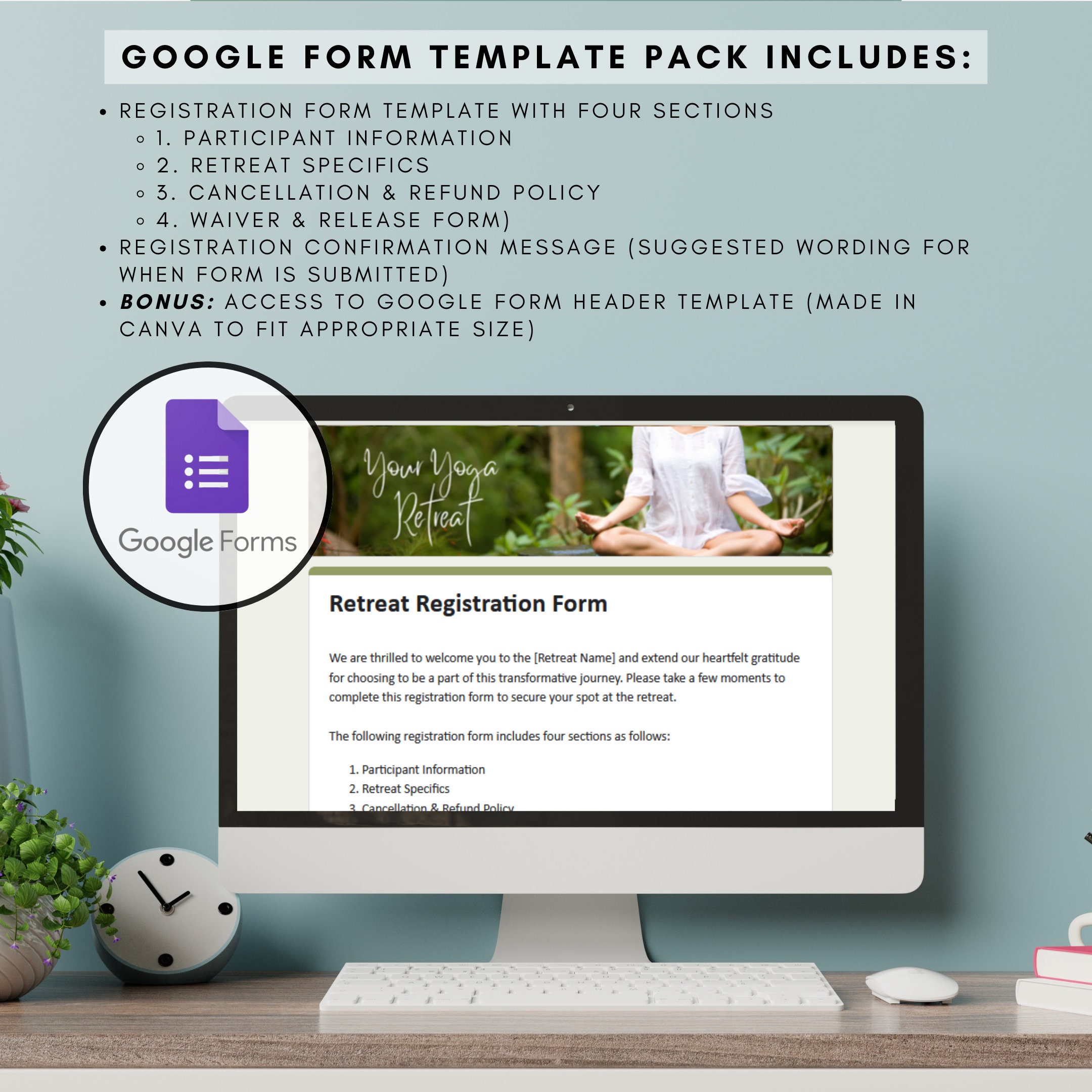 Retreat Registration Form Template Editable Google Form Customizable ...