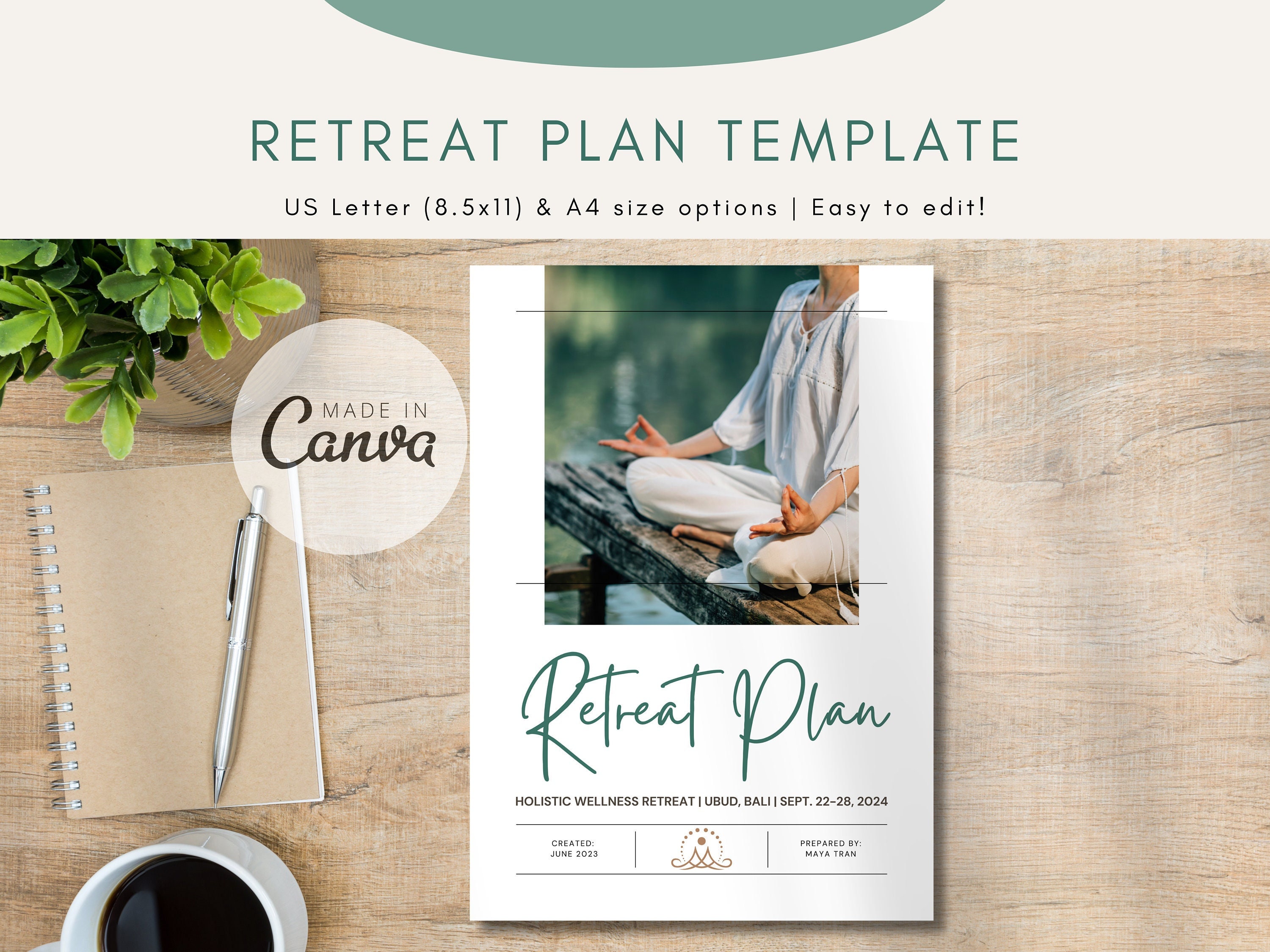 Retreat Plan Template Printable & Digital Canva Editable Retreat ...