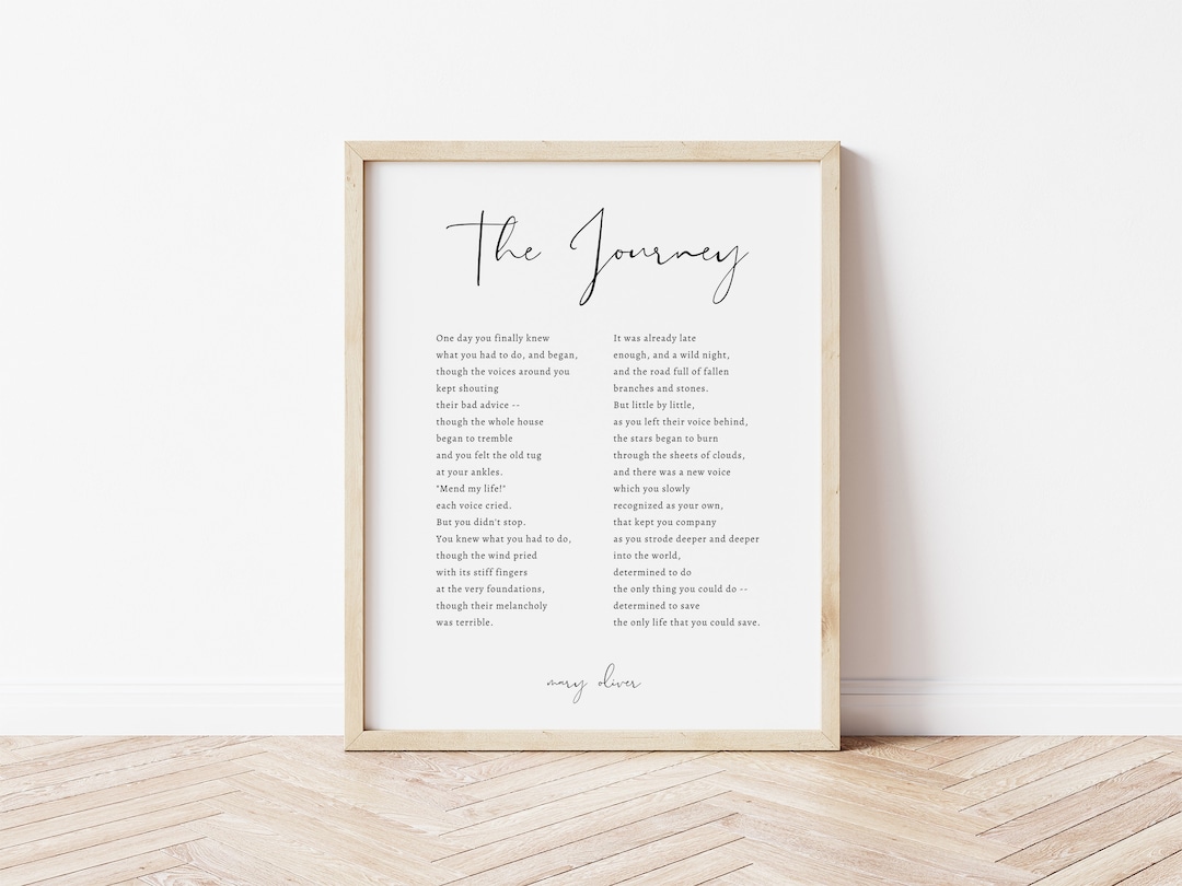The Journey Mary Oliver Poem Printable Quotable Wall Art Poetry