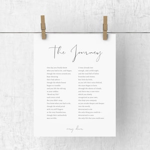 The Journey Mary Oliver Poem Printable / Quotable Wall Art / Poetry ...