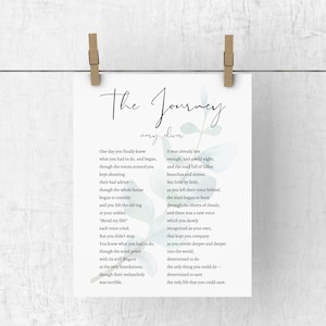 The Journey Mary Oliver Poem Printable / Quotable Wall Art / Poetry ...