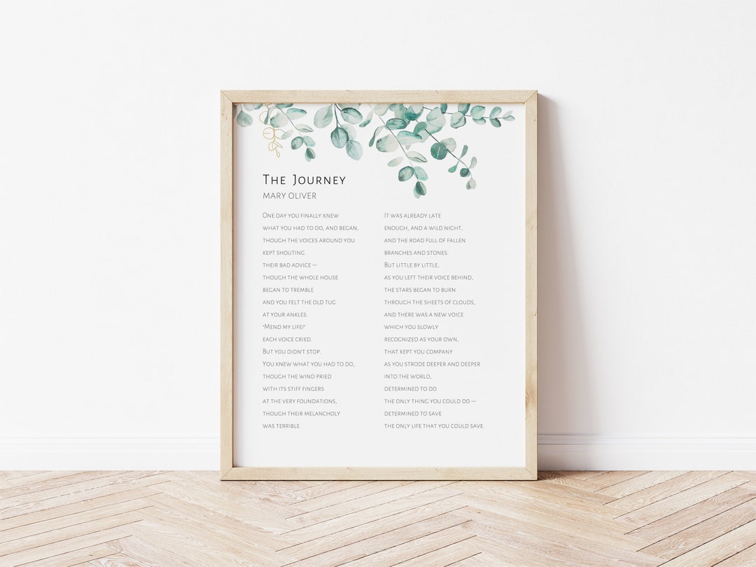 The Journey Mary Oliver Poem Printable / Quotable Wall Art / Poetry ...