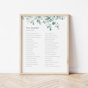 The Journey Mary Oliver Poem Printable / Quotable Wall Art / | Etsy ...